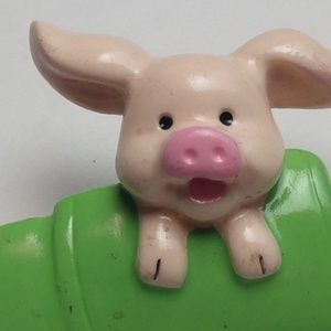 Jewelry | Vintage Cute Baby Pig Piglet On Barrel Pin | Poshmark